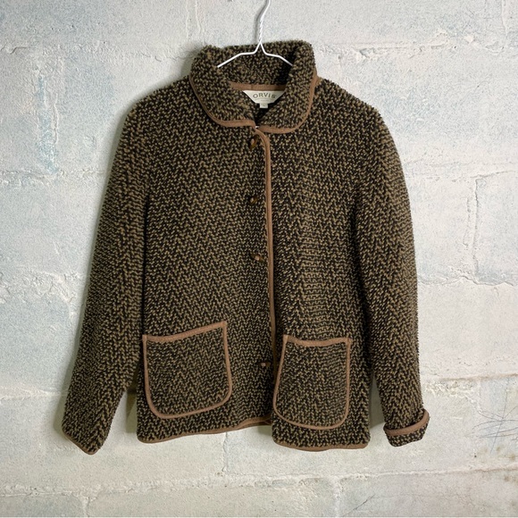 Orvis | Jackets & Coats | Orvis M Black Brown Chevron Toggle Button ...